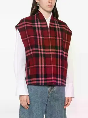 ALICIA AUDREY Regine Check Sleeveless Reversible Gilet