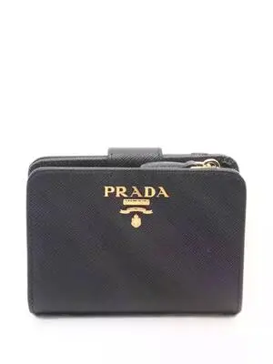 Prada Saffiano Metal Bi-fold Wallet - Black