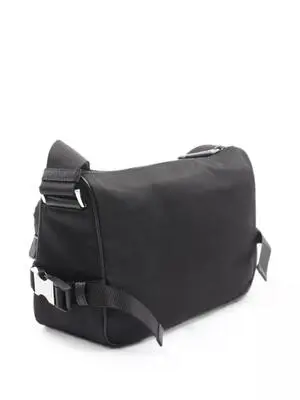 Prada 2020s Medium Re-nylon Saffiano Leather Shoulder Bag - Black