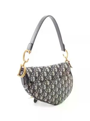 Dior 2010s Oblique Saddle Shoulder Bag - Blue