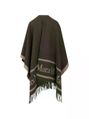 Max Mara Logo-jacquard Fringed-hem Poncho