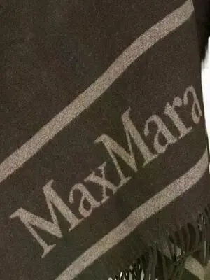 Max Mara Logo-jacquard Fringed-hem Poncho