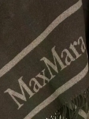 Max Mara Logo-jacquard Fringed-hem Poncho