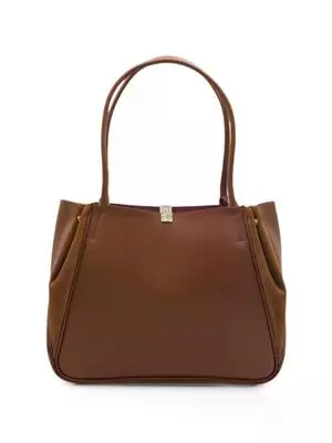 COCCINELLE Suede-panel Leather Tote Bag - Brown
