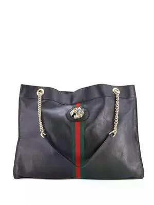 Gucci Rajah Chain Large Tote Bag - Black
