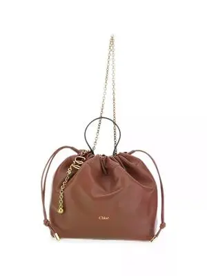 Chloé Small Drawstring Leather Shoulder Bag - Brown