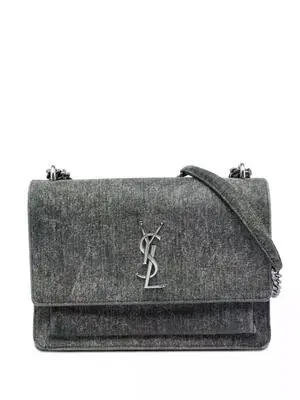 Saint Laurent 2017 Medium Denim Monogram Sunset Crossbody Bag