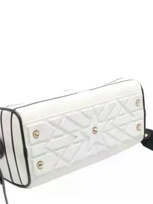 Dior 2022 Medium Leather Vibe Bowling Bag Satchel - White