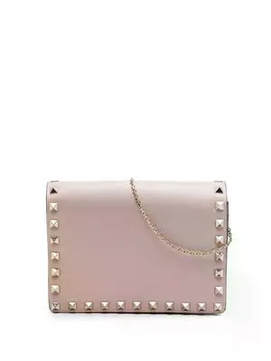 Valentino Garavani 2000-2017 Leather Rockstud Chain Pouch Crossbody Bag - Pink