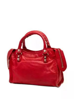 Balenciaga Mini Lambskin Motocross Satchel - Red