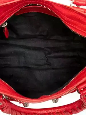 Balenciaga Mini Lambskin Motocross Satchel - Red