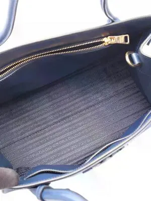 Prada Saffiano Cuir Monochrome Top Handle Tote Satchel