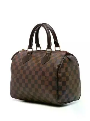 LOUIS VUITTON Damier Ebene Speedy 25 Boston Bag - Brown