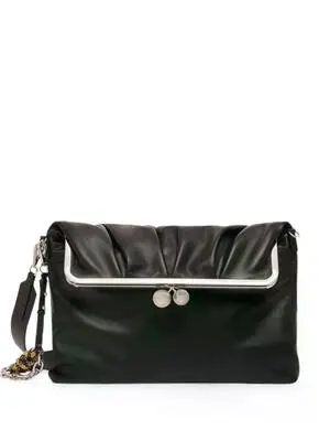 Max Mara Pasticcino Clasp-fastening Leather Clutch Bag