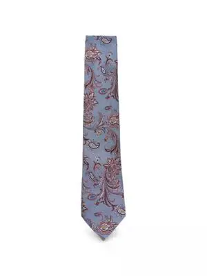 Etro Paisley-print Silk Tie - Grey