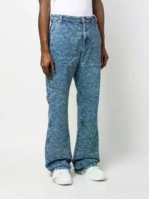 Off-White Floral-embroidery Carpenter Jeans
