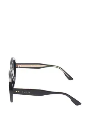 Gucci Round Frame Sunglasses With Gold Tone Studded Detailing