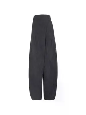 CORTANA Wide-leg High Waisted Trousers - Grey