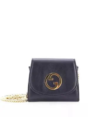 Gucci Blondie Nm Wallet On Chain Leather Medium Crossbody Bag - Black