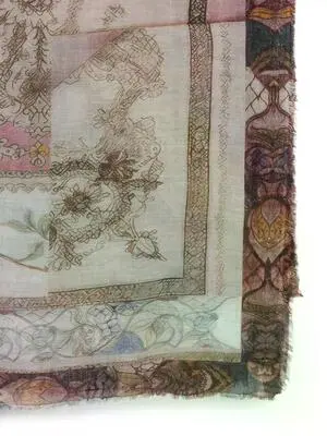 Faliero Sarti Tecla Patchwork-print Frayed Scarf