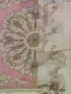 Faliero Sarti Tecla Patchwork-print Frayed Scarf