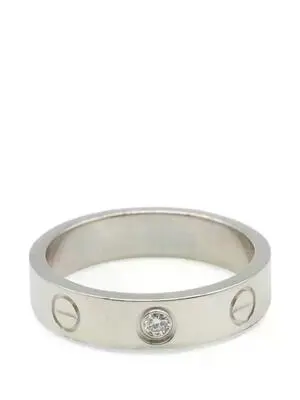 Cartier 2010s Mini Love Diamond Ring - Silver