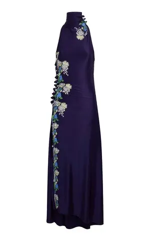 Rabanne Embroidered Maxi Dress - Navy