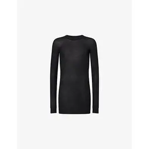 Rick Owens Long-sleeve Ribbed Silk-blend T-shirt
