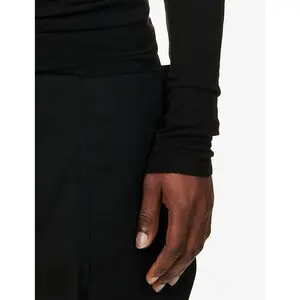 Rick Owens Long-sleeve Ribbed Silk-blend T-shirt