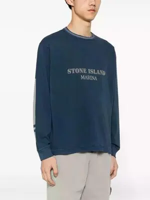 Stone Island Logo-print Cotton Sweatshirt