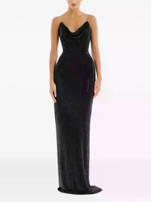 ADAMARIS Strapless Draped-neckline Maxi Dress