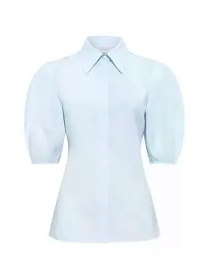 Gabriela Hearst Sansi Puff-sleeve Top - Blue