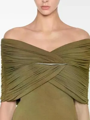 CHATS BY C.DAM Off-shoulder Draped Maxi Dress