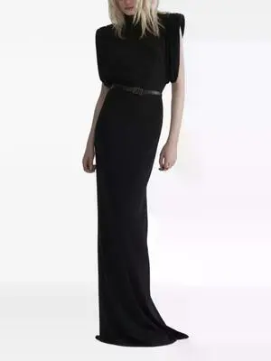 MUGLER Draped Sleeveless Gown