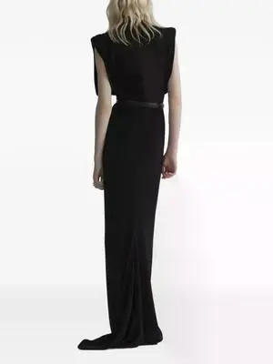 MUGLER Draped Sleeveless Gown