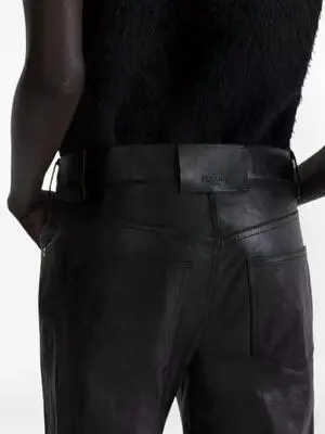 MUGLER Low-waist Leather Trousers