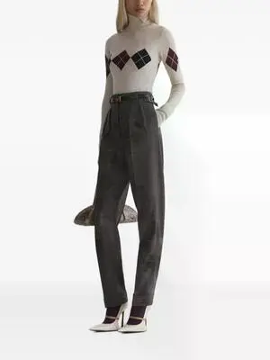 MUGLER Houndstooth Check Tailored Trousers