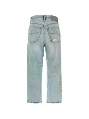 Balenciaga Jackie Capri Distressed Faded-effect Jeans
