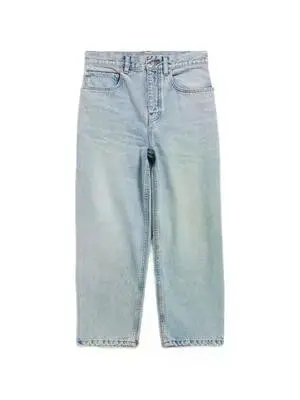 Balenciaga Jackie Capri Distressed Faded-effect Jeans - Blue