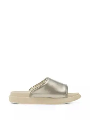 Y3 Metallic-strap Logo-print Slides