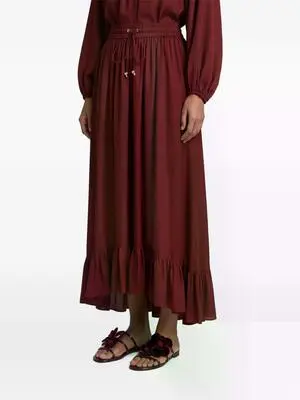 Zimmermann Aster Ruffled Drawstring Maxi Skirt