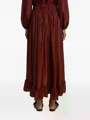 Zimmermann Aster Ruffled Drawstring Maxi Skirt