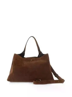 TOD'S T Timeless Suede Handbag - Brown