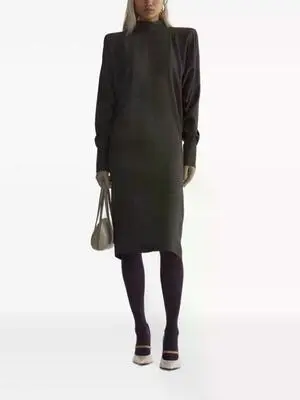MUGLER Check Bat-sleeve Dress - Brown