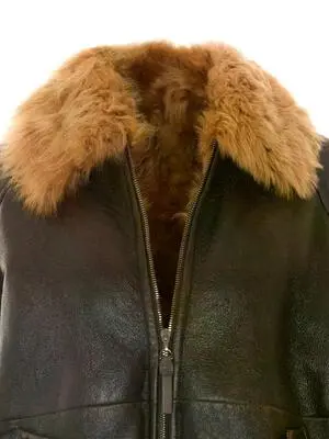 Brunello Cucinelli Shearling-collar Leather Jacket
