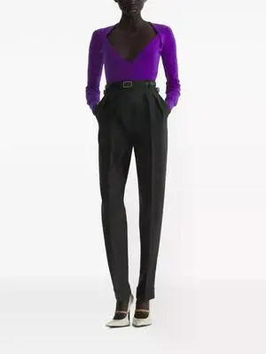 MUGLER Cashmere V-neck Knit Top