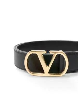 Valentino Garavani Vlogo Buckle Leather Belt