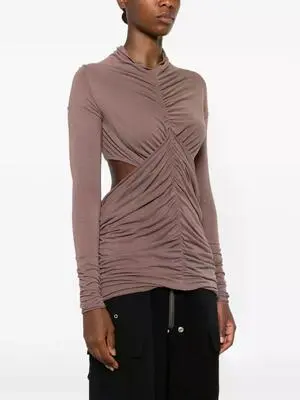 Rick Owens Sunpeel Ruched Cut-out Top