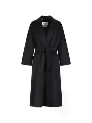 Max Mara Ludmilla Belted Cashmere Coat - Black