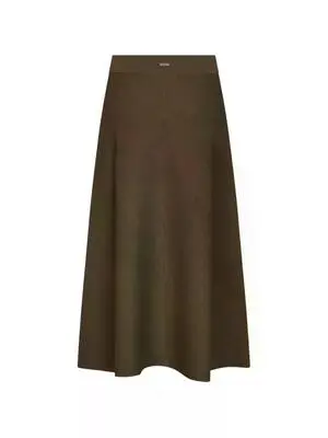 Max Mara Milano-knit Midi Flared Skirt - Brown